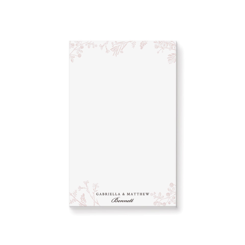 Botanical Wedding Notepad, Personalized Wedding Favor, Couples Station ...