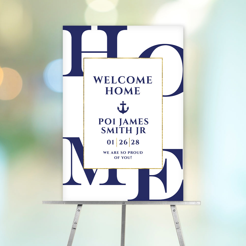 Personalized Military Welcome Home Sign