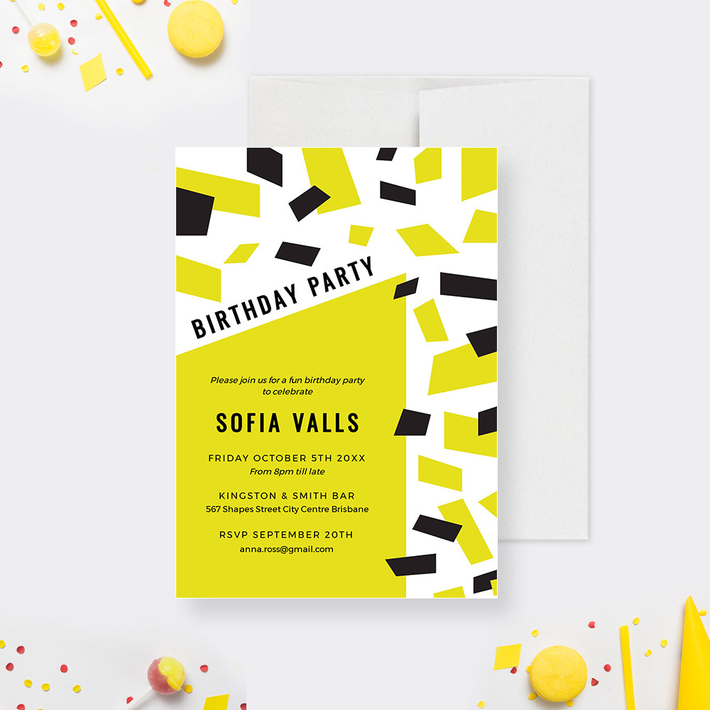 Modern Birthday Invitation for Girls, 18th 21st 30th 40th 50th Birthda
