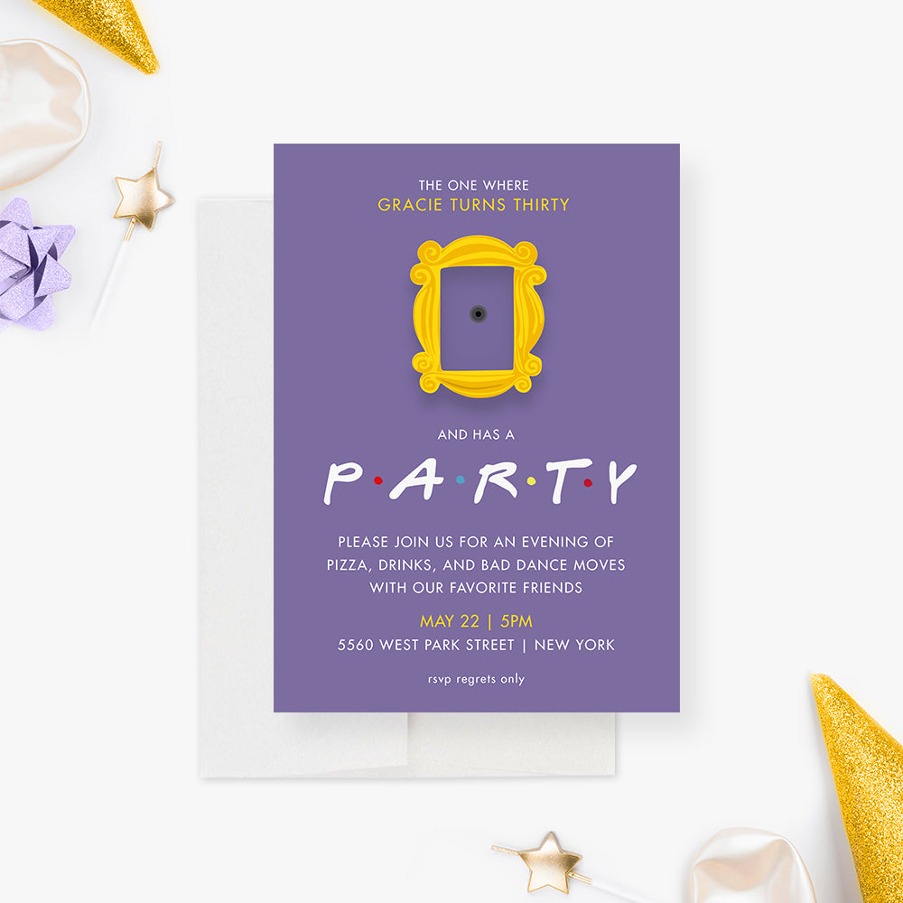 Friends Tv Show Theme Birthday Invitation Background Off The Brook