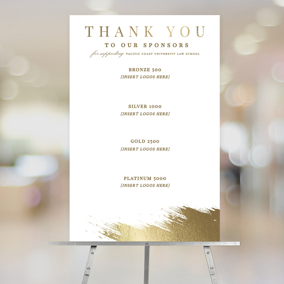 Elegant Gala Invitation Set in Blue and Gold, Business Sponsorship For