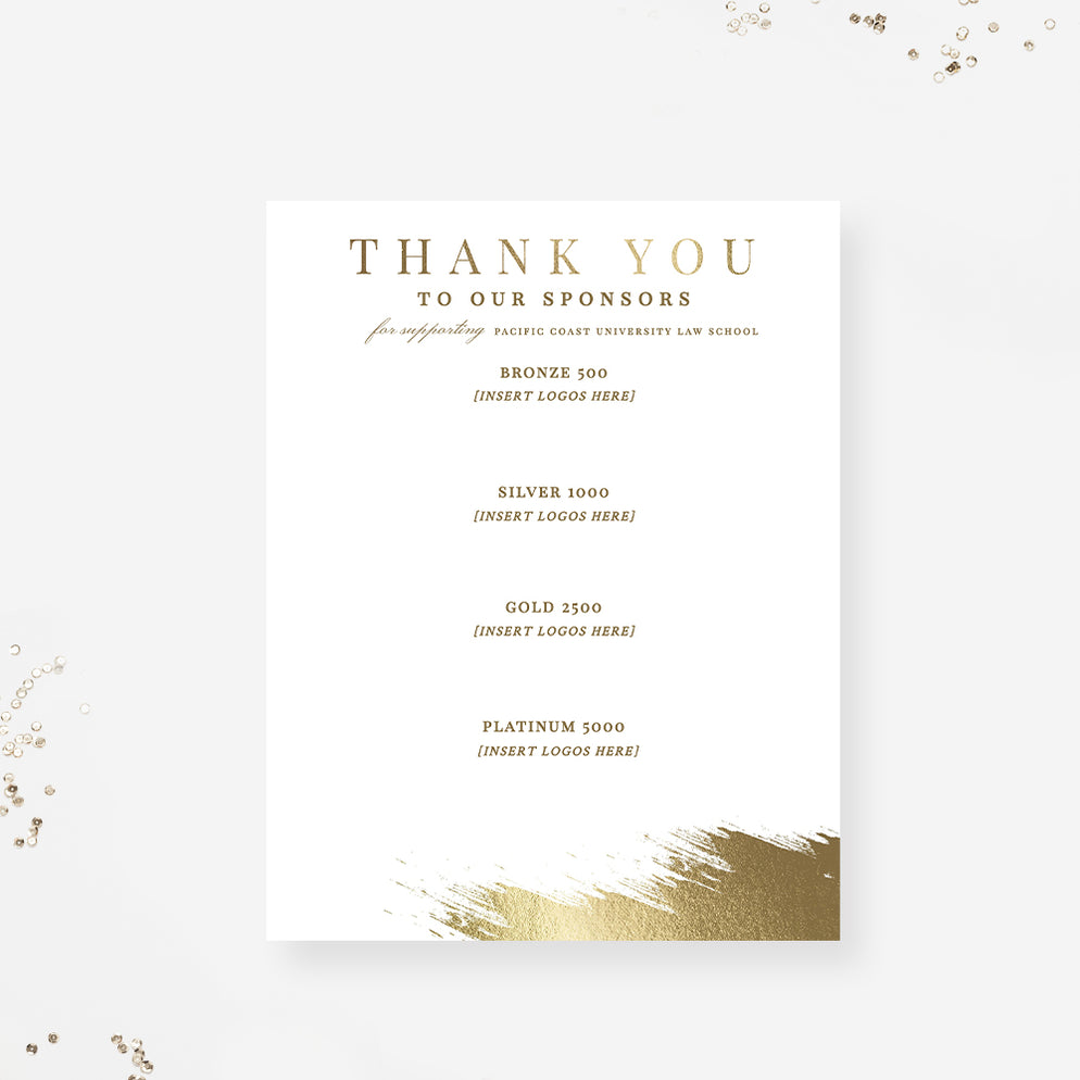Elegant Gala Invitation Set in Blue and Gold, Business Sponsorship For