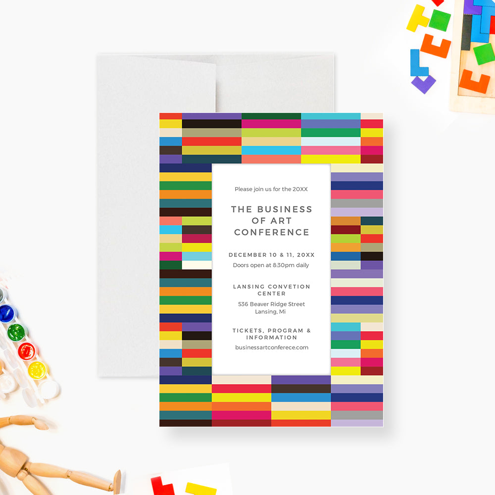 Business Conference Invitation Template, Art Auction Invites Instant D