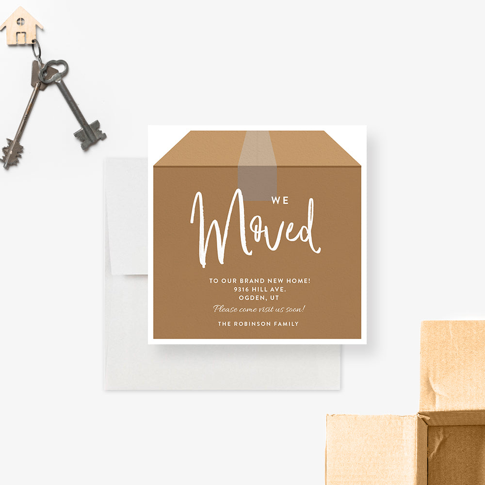 Unique Moving Announcement Cards, We Have Moved Announcement Cards wit