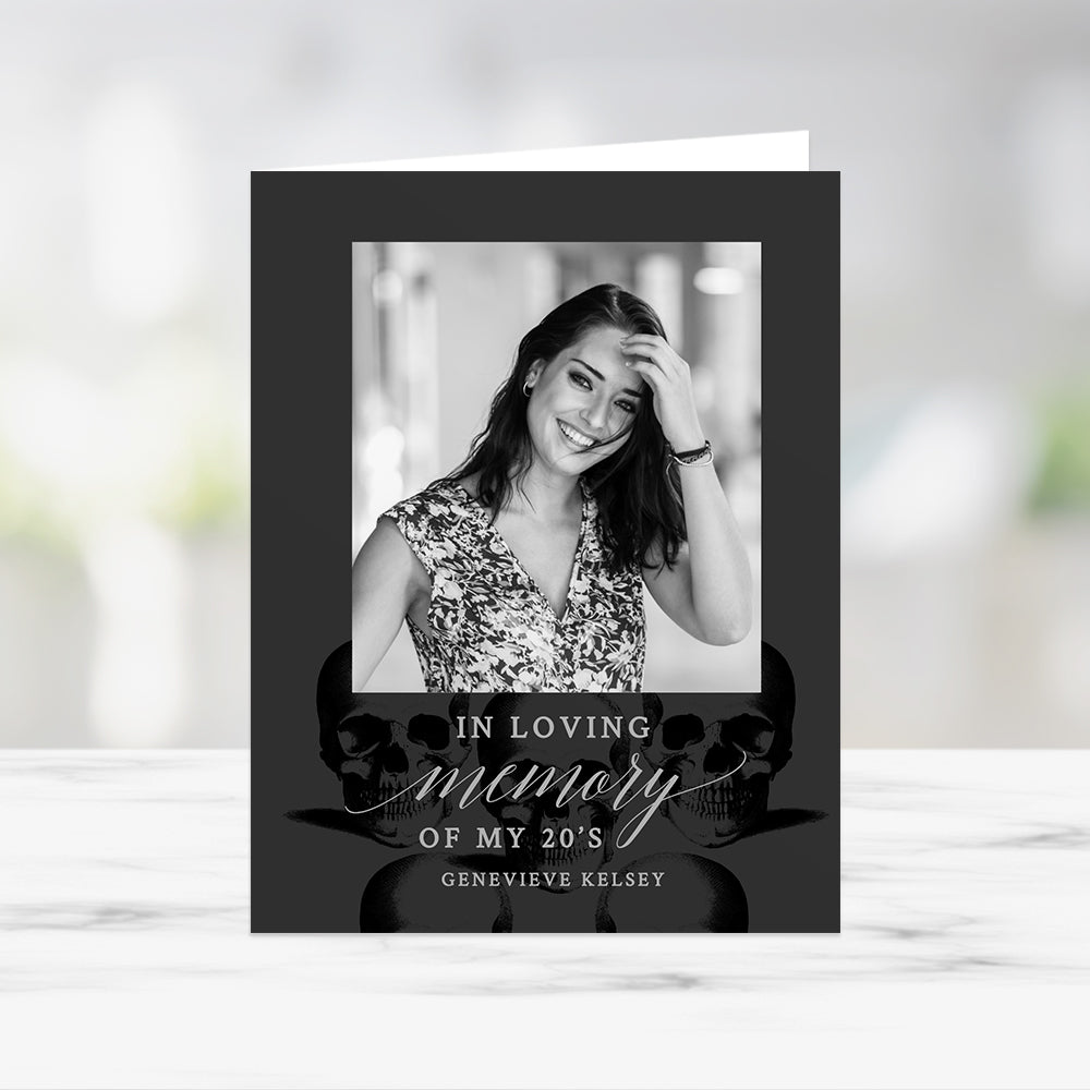 In loving Memory of my 20s Card with Photo Template, Death to my 20s M