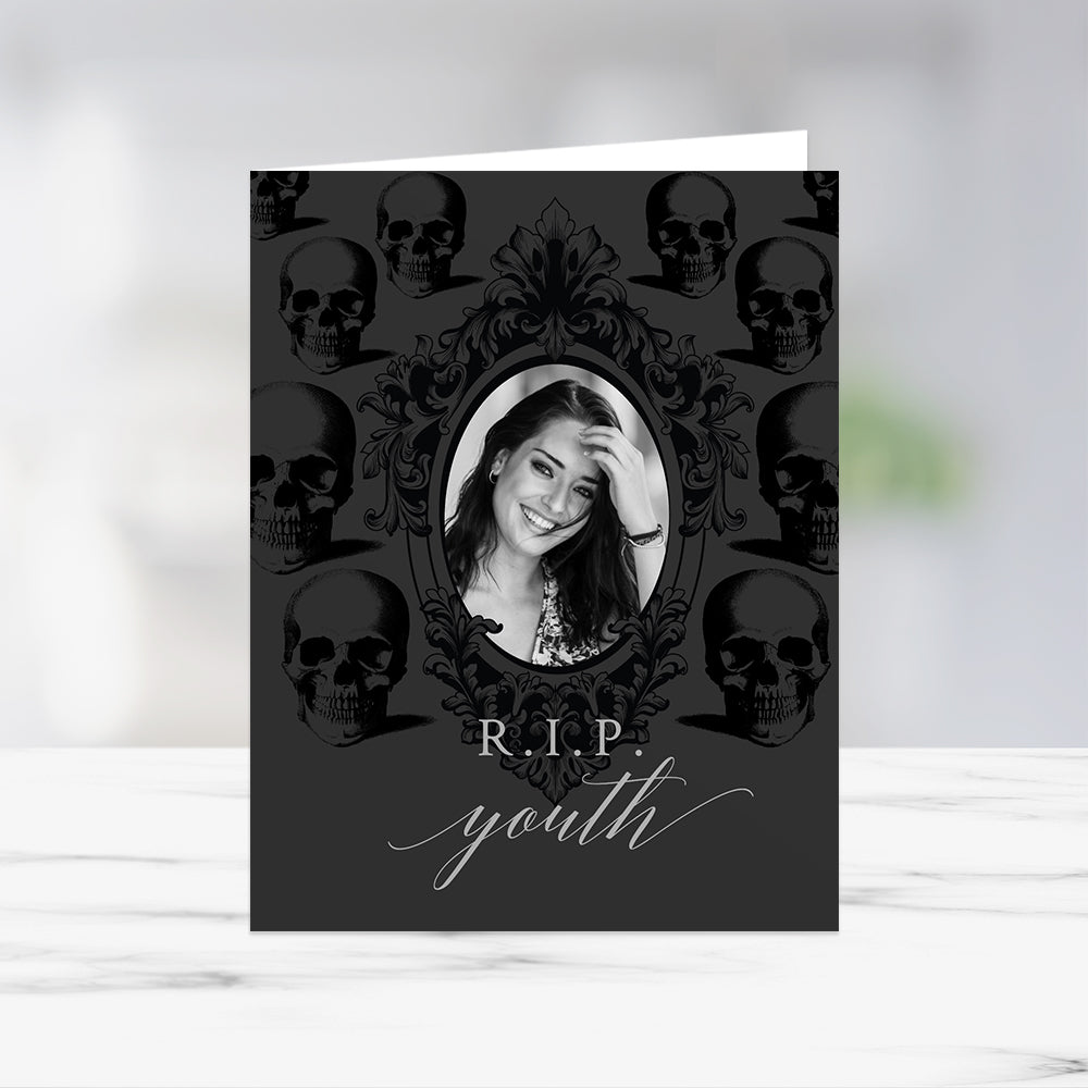 RIP Youth Birthday Greeting Card with Photo Template, 30th 40th 50th 6