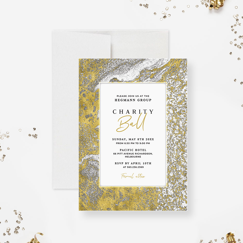 Charity Ball Invitation Template, Corporate Business Party Invites, Co