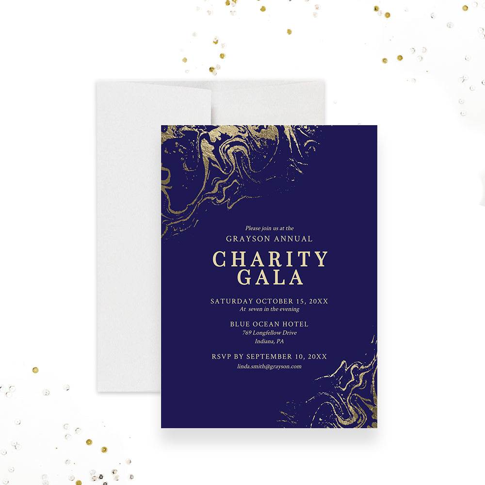 Charity Gala Company Invitation Editable Template, Business Digital Do