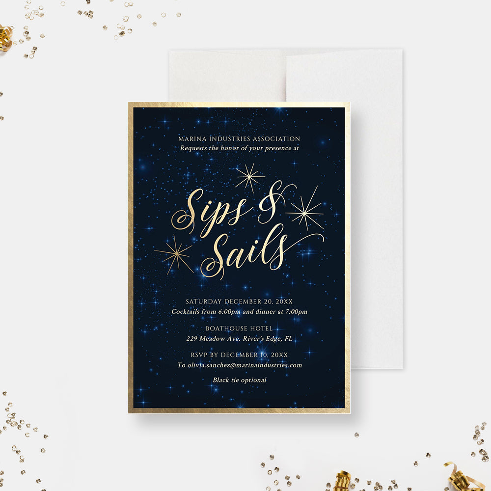 Sips and Sails Template, Nautical Invites Printable Digital Download,