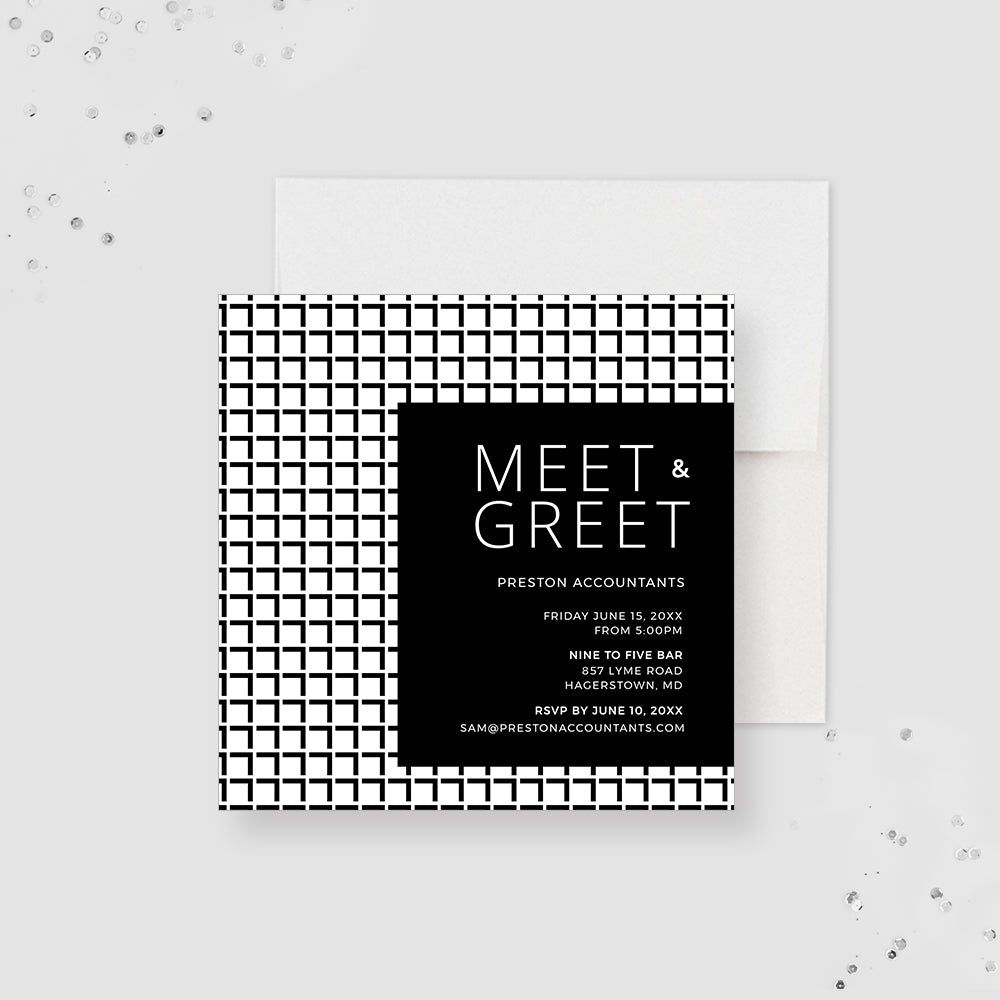 Meet and Greet Invitation Editable Template, Company Dinner Invites Di