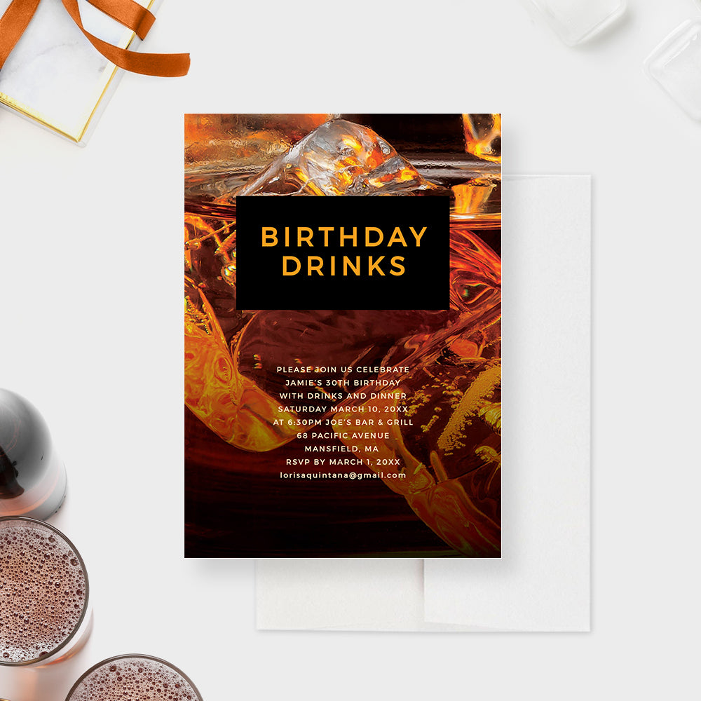 Mens Birthday Party Invitation Editable Template, 30th 40th 50th Male