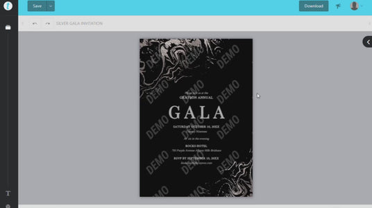 Gala Invitation Editable Template, Save the Date Thank You Note Digita