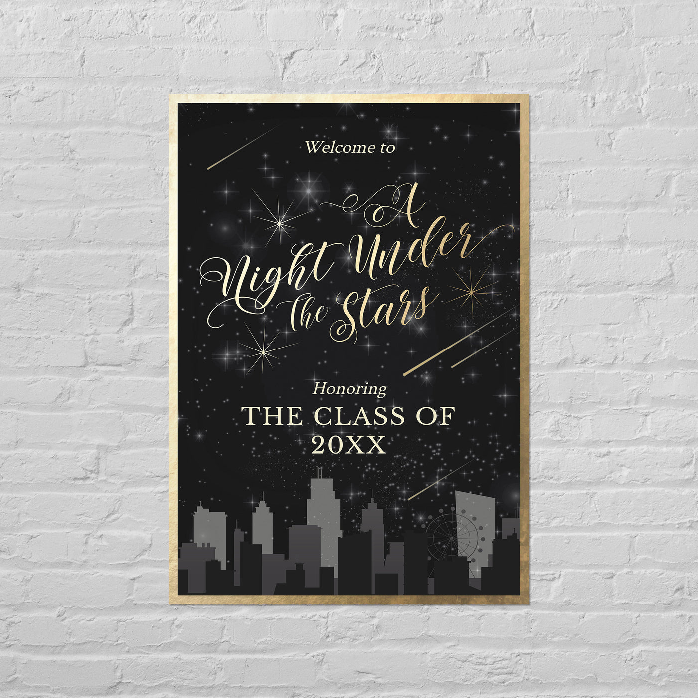 Prom Printable Welcome Poster A Night Under The Stars, Night Sky Edita