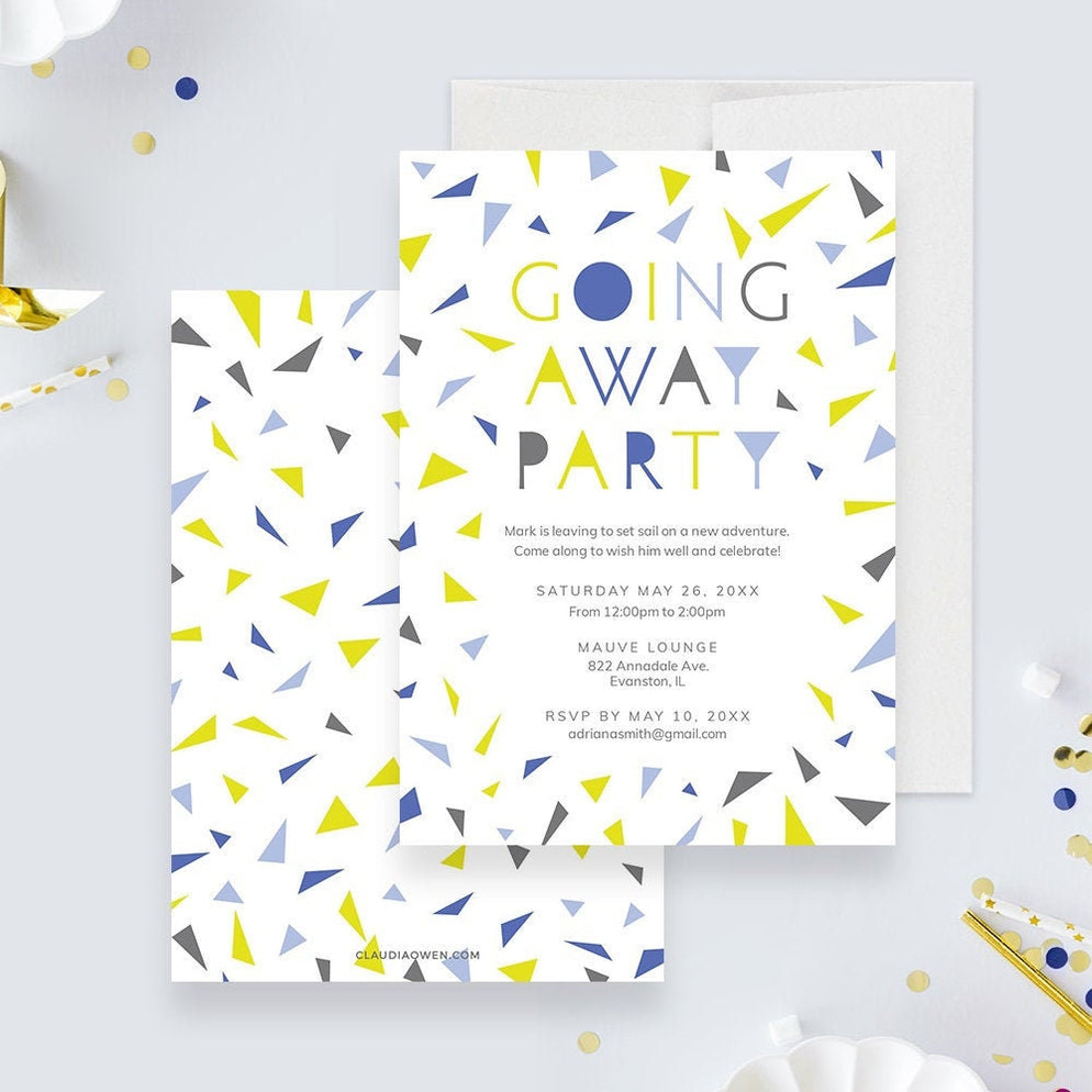 Going Away Party Invitation Template, Colorful Farewell Party Editable