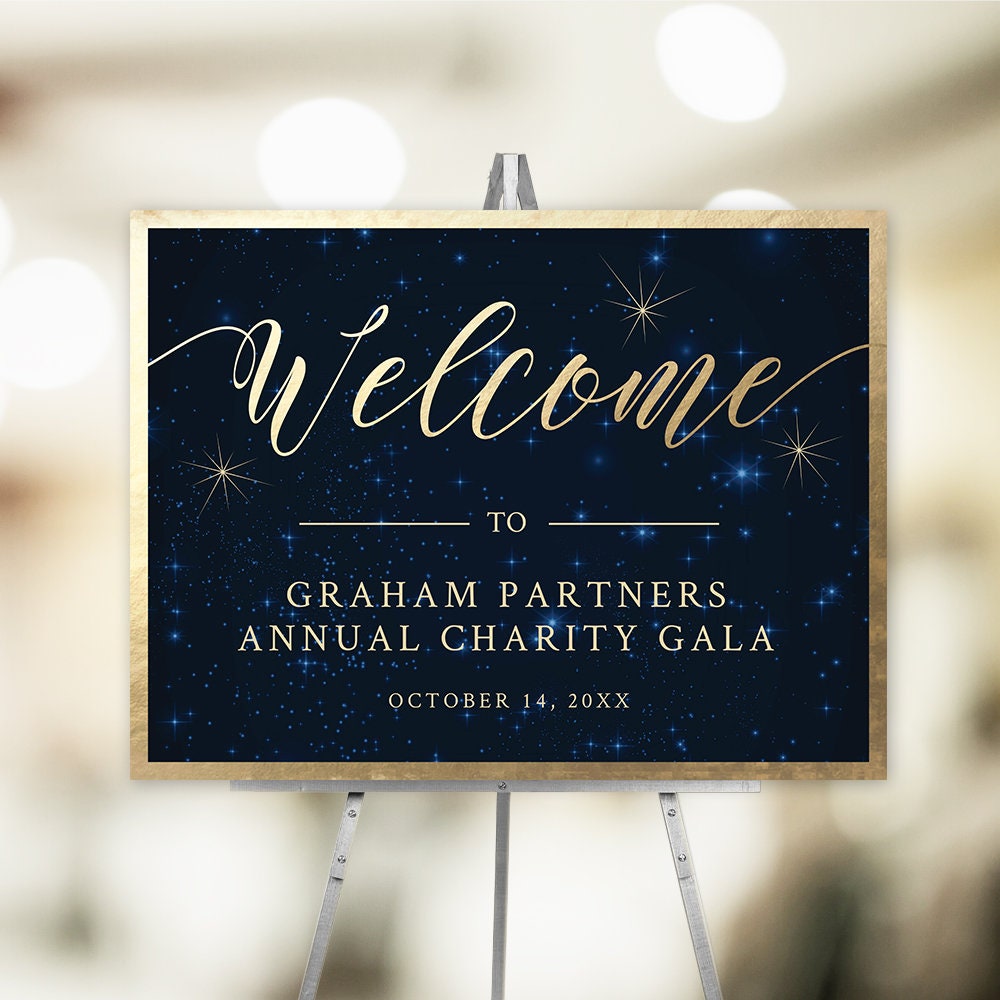 Celestial Welcome Sign Digital Download, Starry Night Birthday Editabl